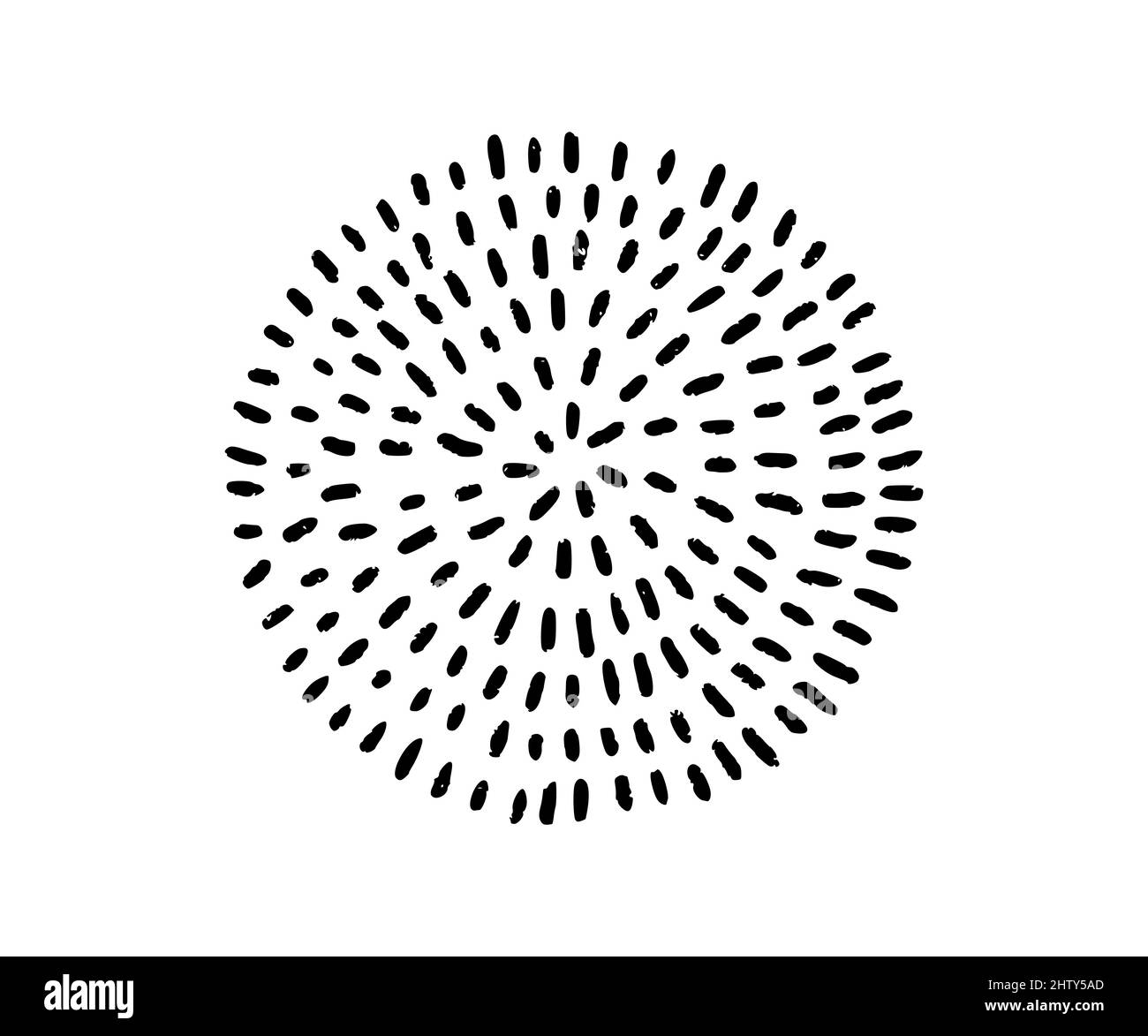 Hand drawn circle with doodle texture. Modern abstract black round ...