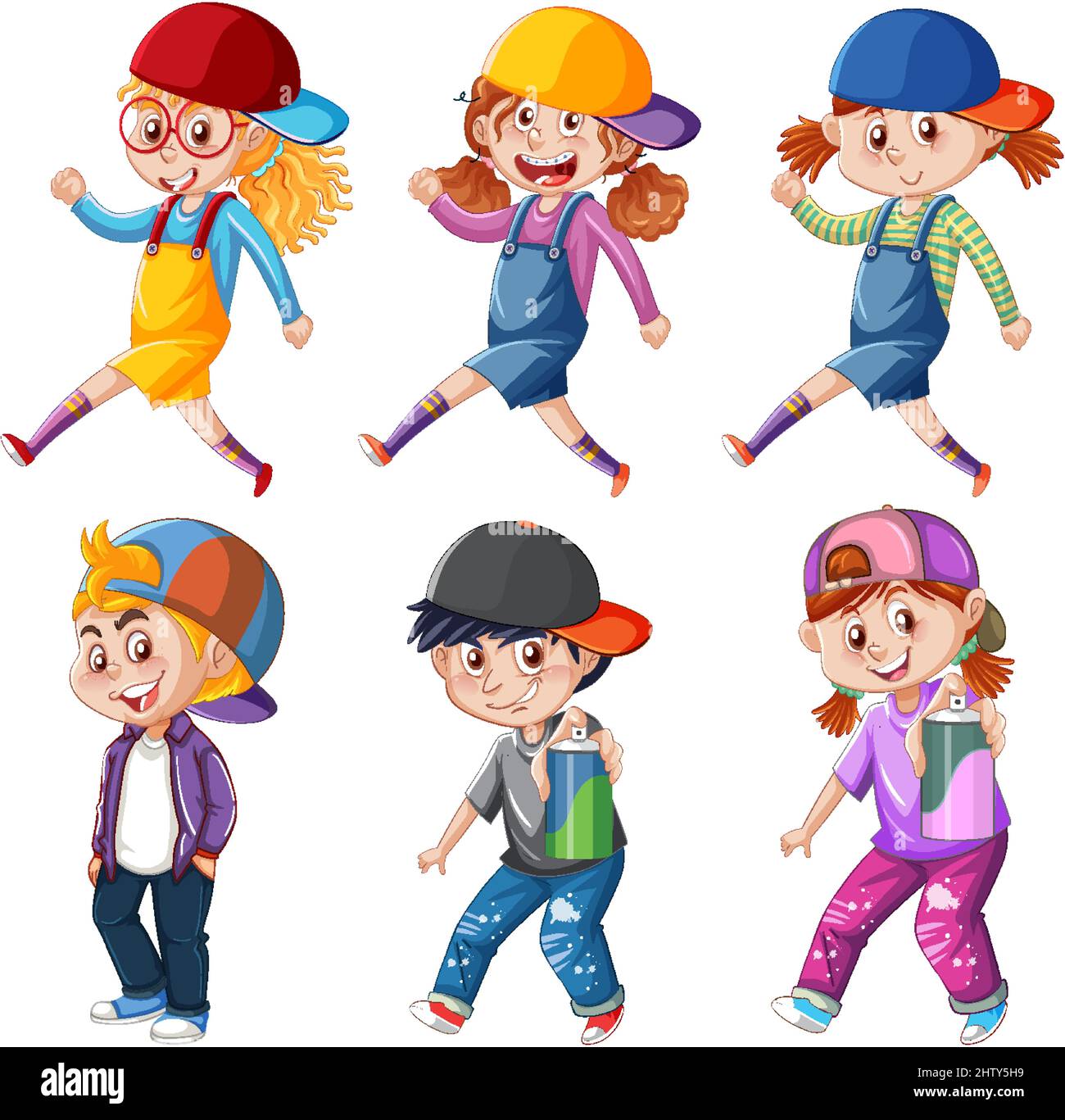 Set of young people doing different actions illustration Stock Vector ...