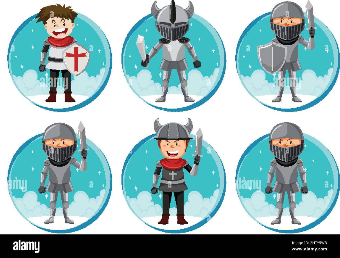 A set of Fantasy character on white background illustration Stock ...