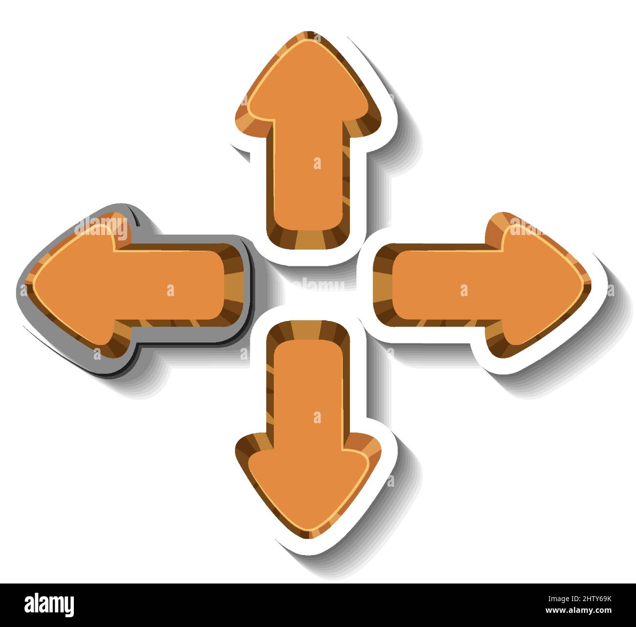 Set of different direction arrow buttons icon in cartoon style ...