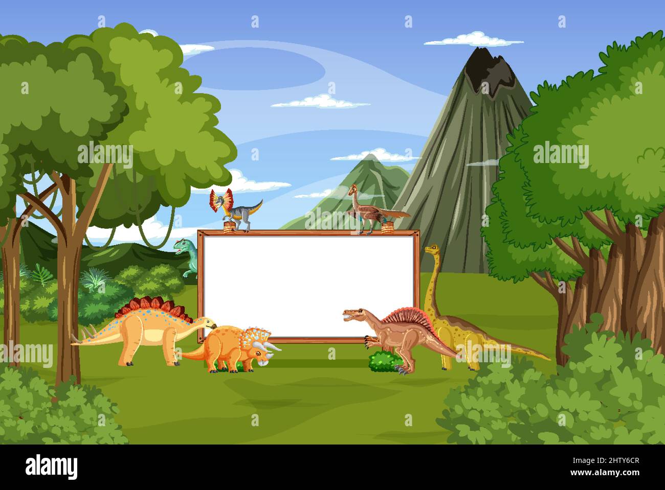 Banner design with dinosaurs illustration Stock Vector Image & Art - Alamy