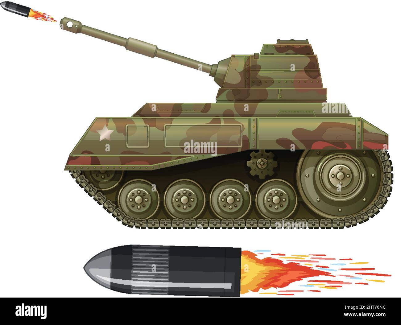 Tank and bullet firing illustration Stock Vector Image & Art - Alamy