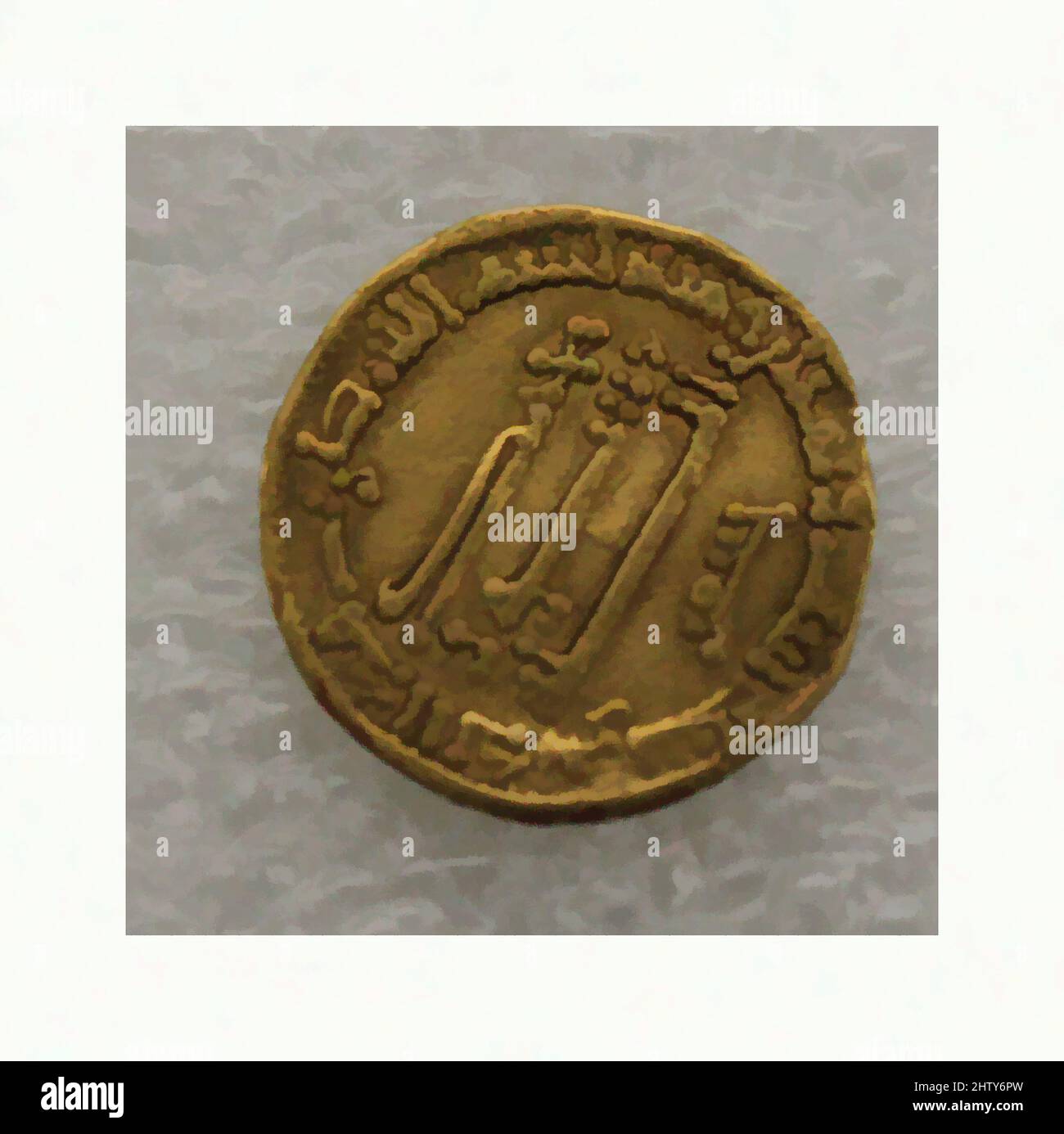 Art inspired by Coin, dated A.H. 186/ A.D. 802, Made in Iraq, Gold ...