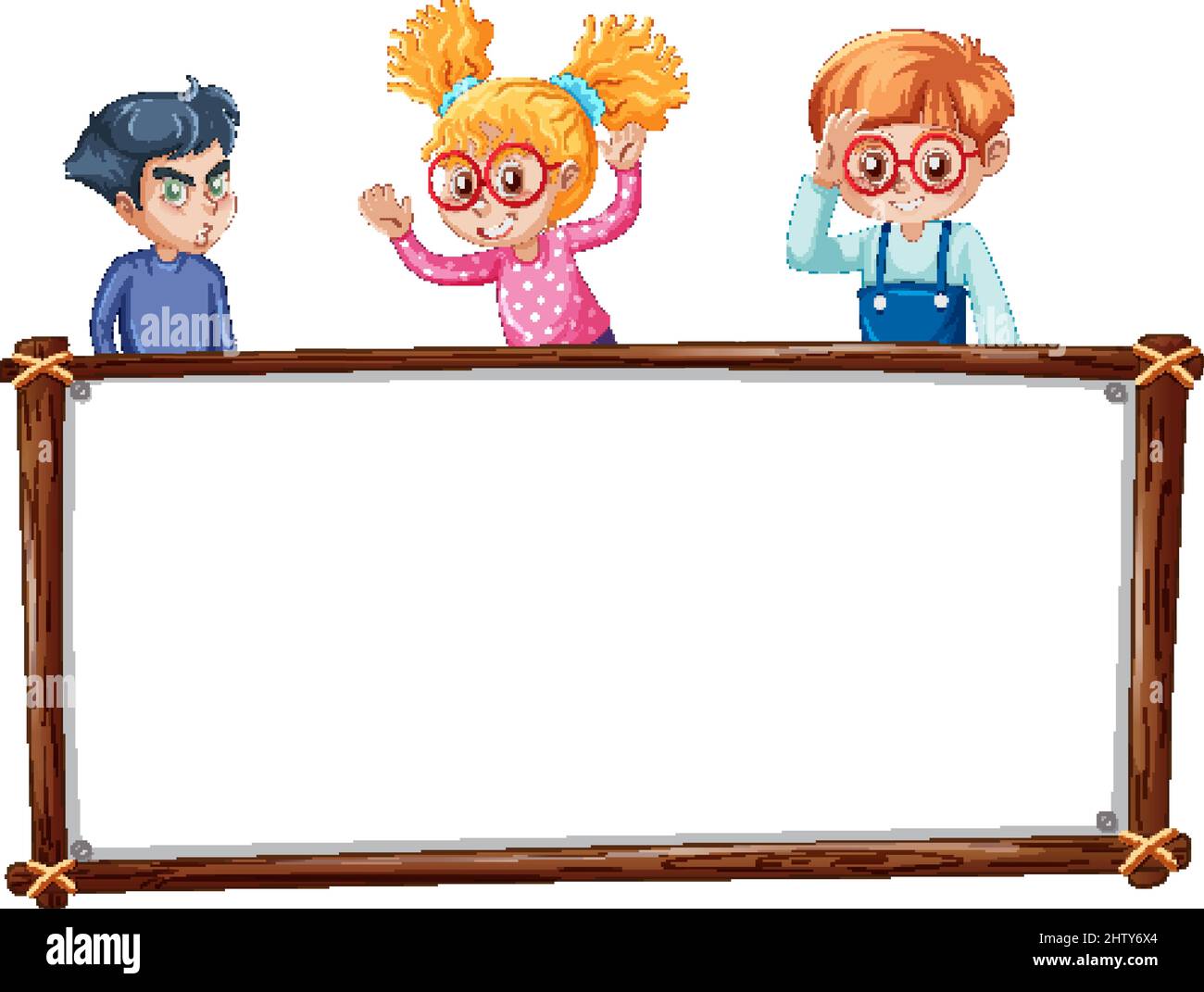Board template with happy kids illustration Stock Vector Image & Art ...