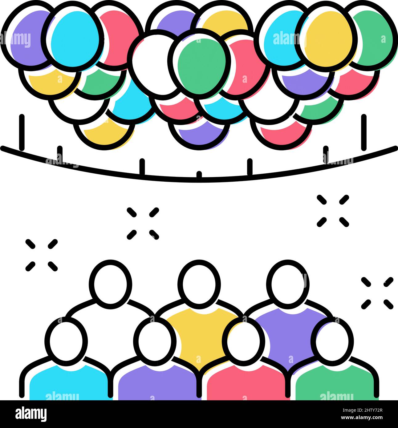 surprise party decorated balloon color icon vector illustration Stock ...