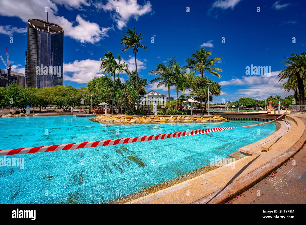 Brisbane, Queensland, Australia - Mar 1, 2022: Southbank pool closed ...