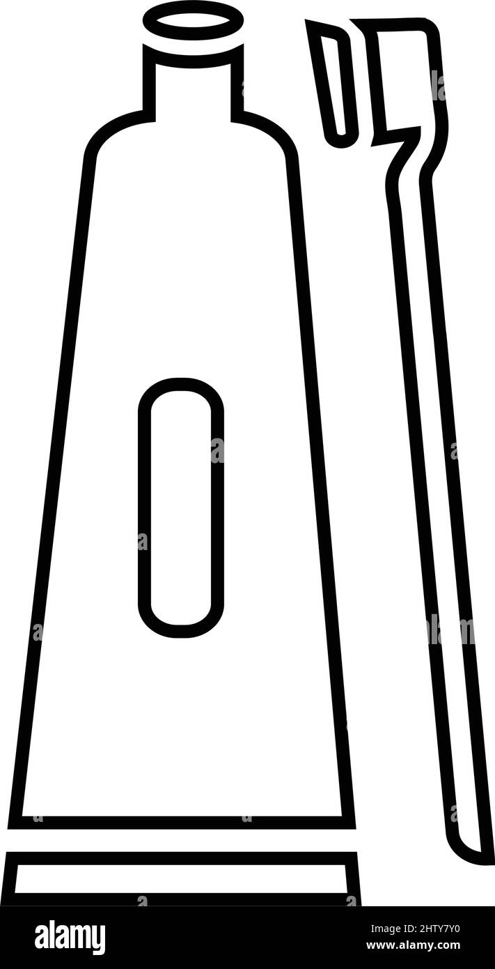 Toothbrush, toothpaste icon - Simple vector illustration for graphic ...