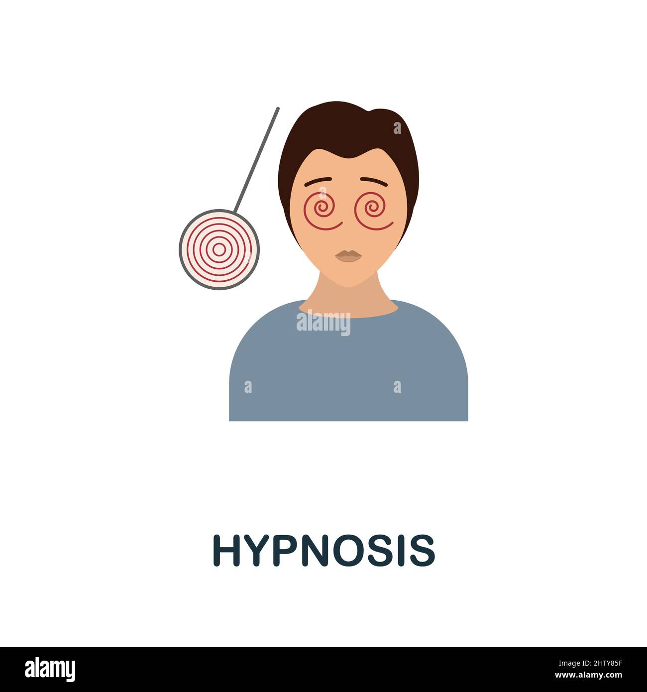 Hypnosis flat icon. Colored element sign from psychological disorders ...