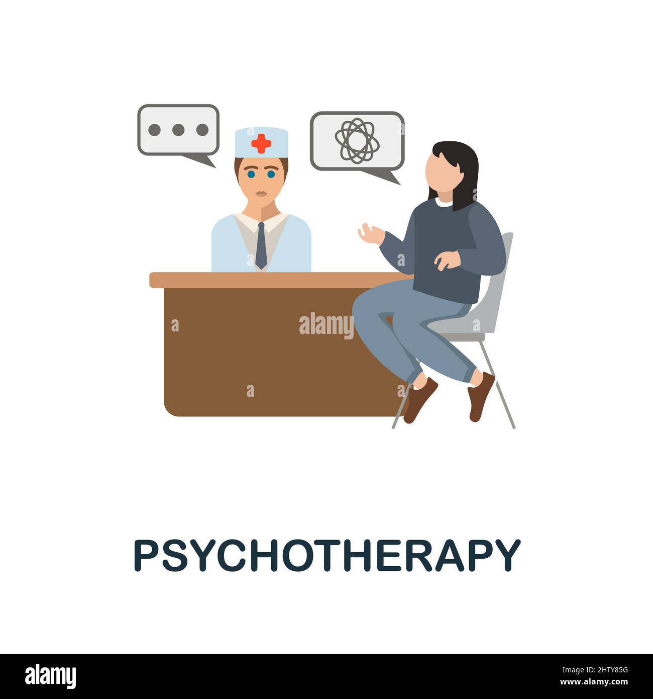 Psychotherapy flat icon. Colored element sign from psychological ...