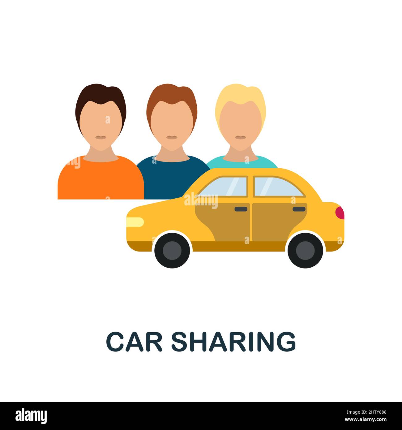 Car Sharing flat icon. Colored element sign from public transport ...