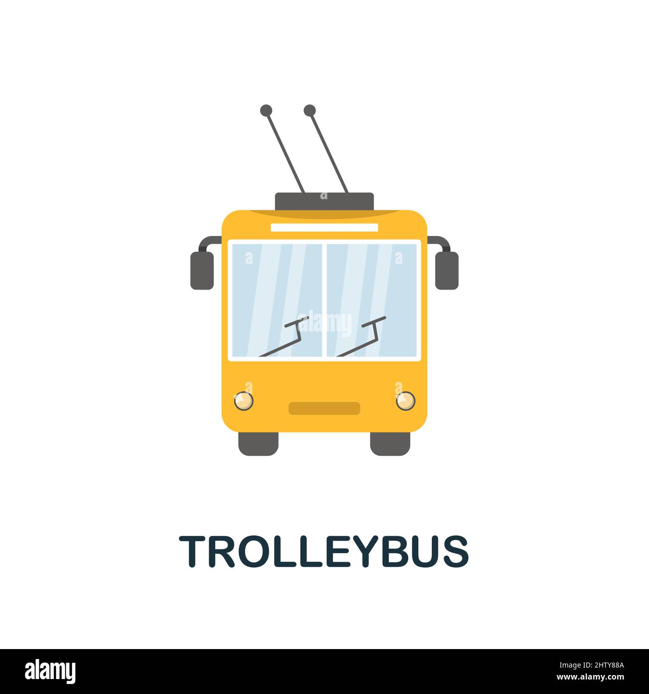 Trolleybus flat icon. Colored element sign from public transport ... Trolleybus flat icon. Colored element sign from public transport ...