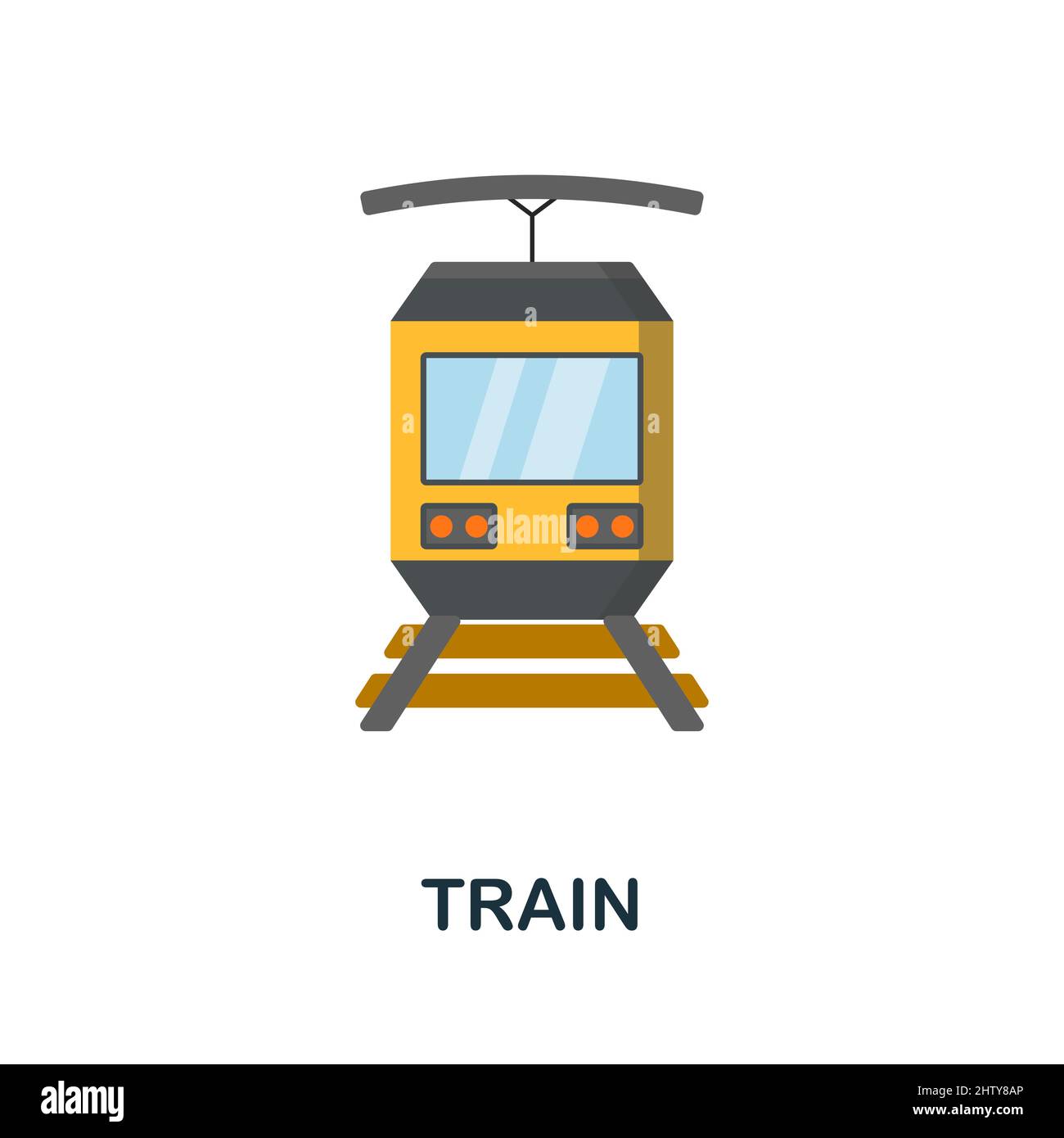 Train flat icon. Colored element sign from public transport collection ...