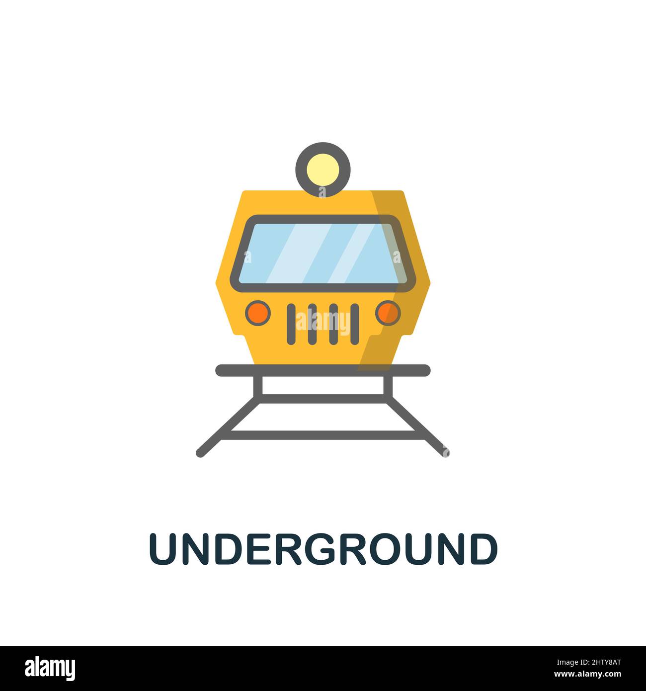 Underground flat icon. Colored element sign from public transport ...