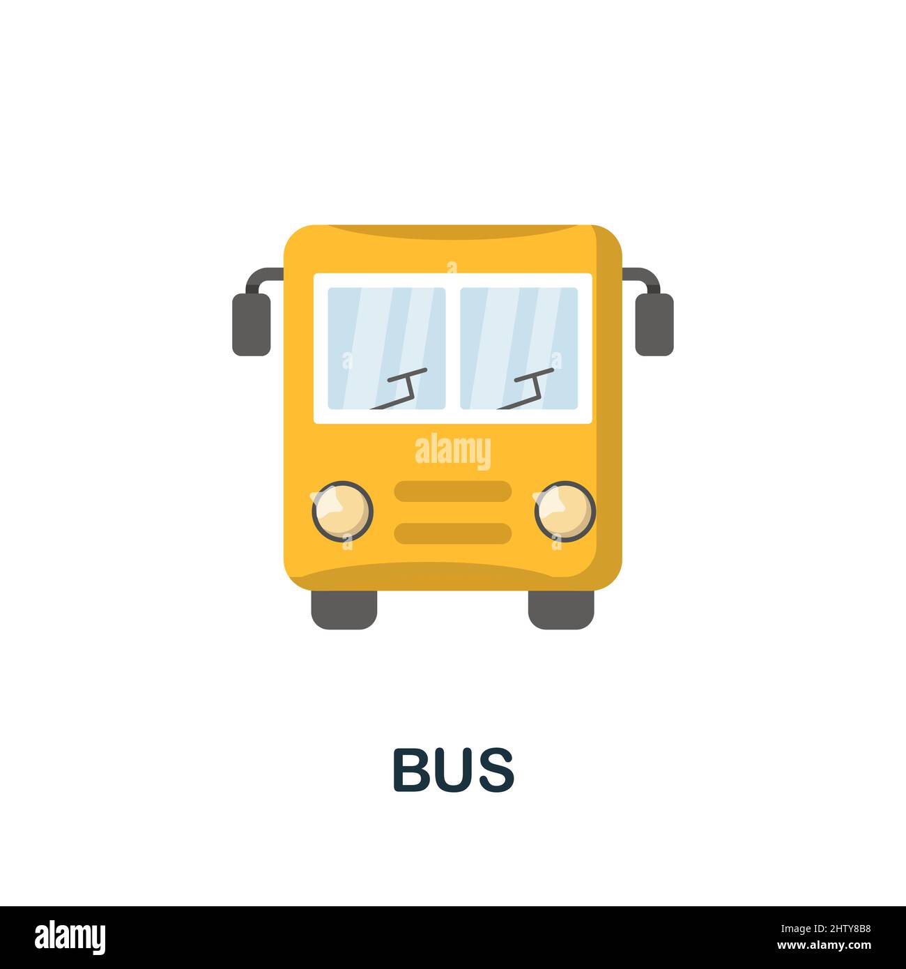 Bus flat icon. Colored element sign from public transport collection ...