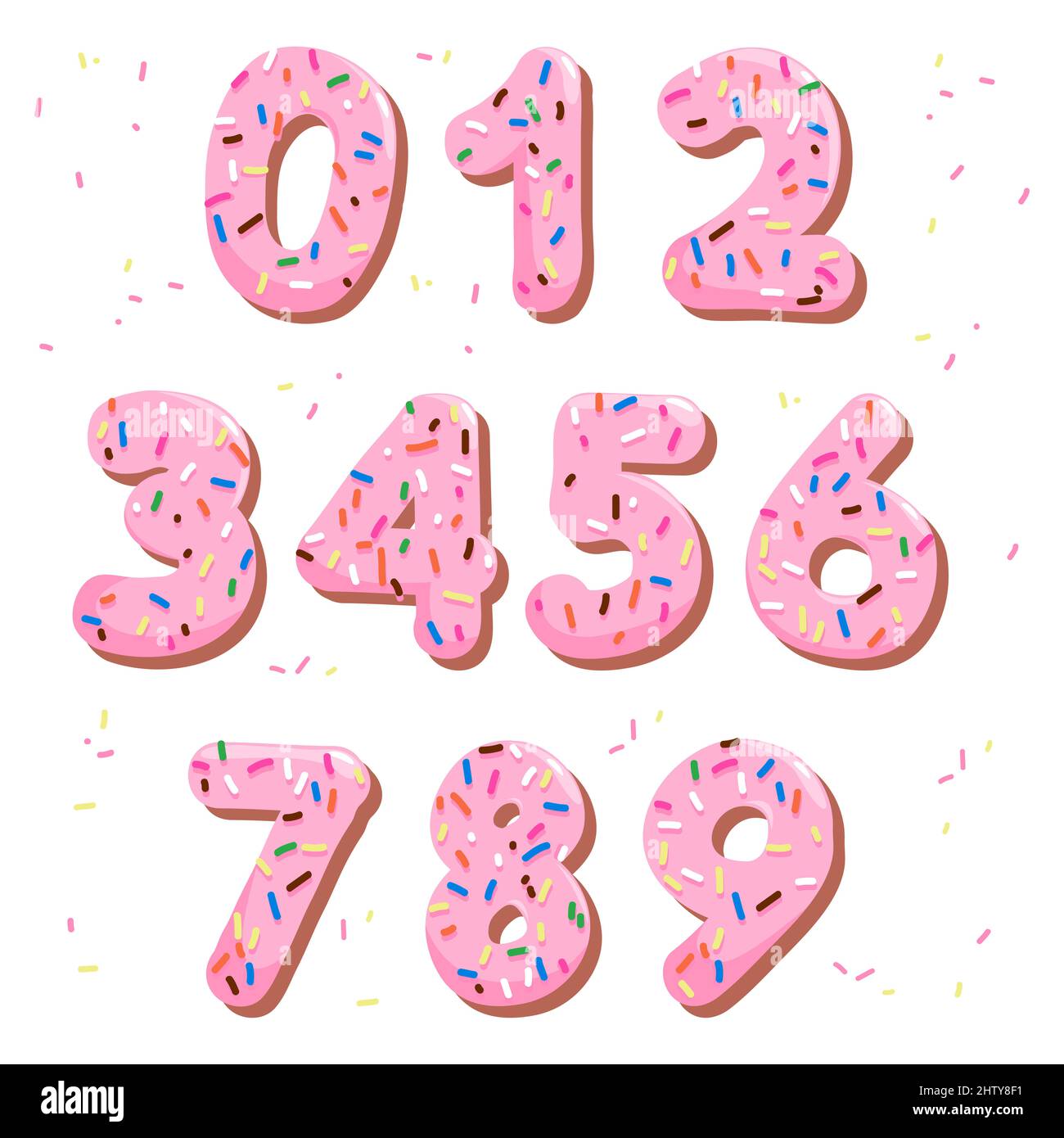 Pink cake numbers with colorful sprinkles Stock Photo - Alamy