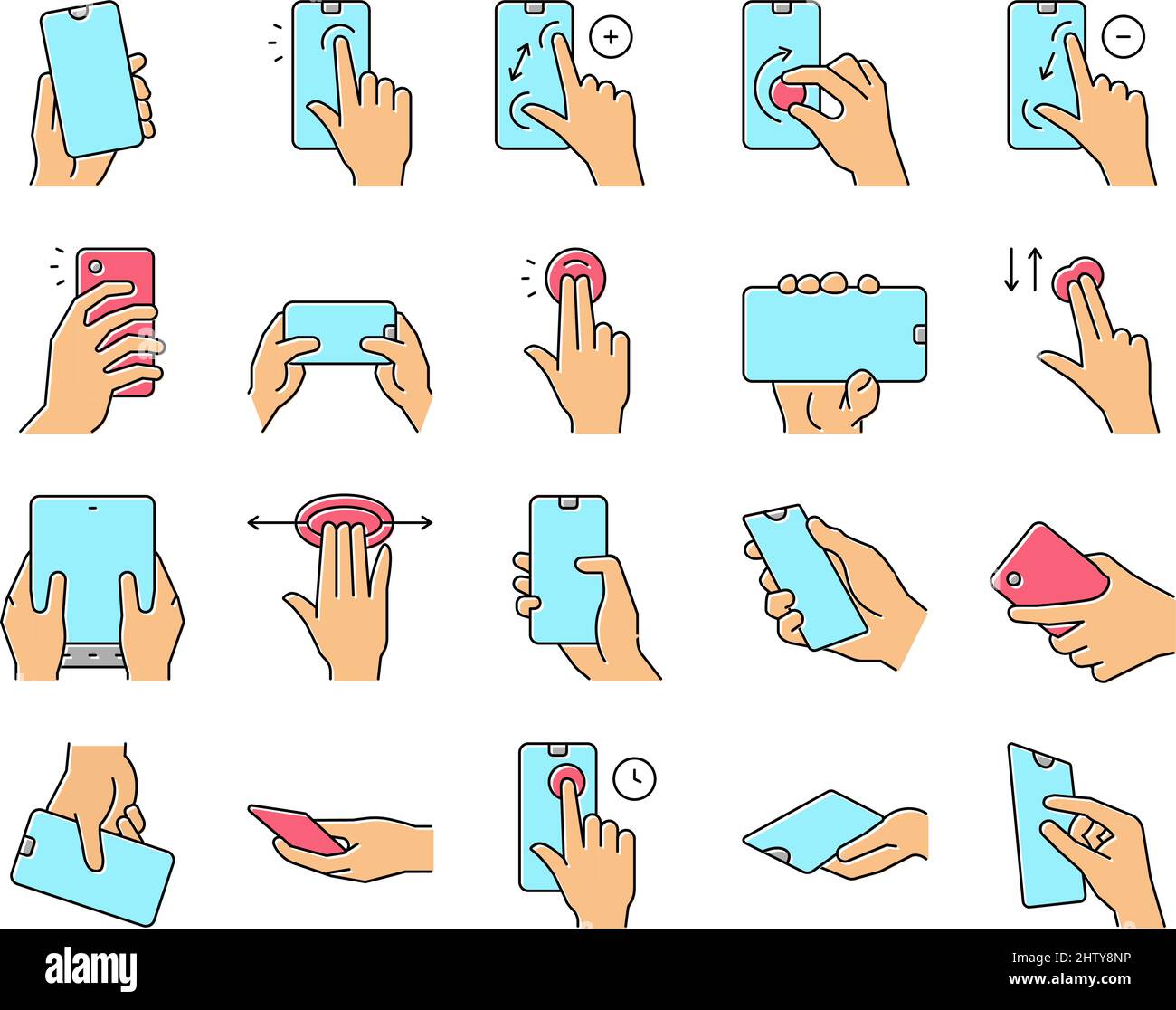 Smartphone Gesture Collection Icons Set Vector Stock Vector Image & Art ...