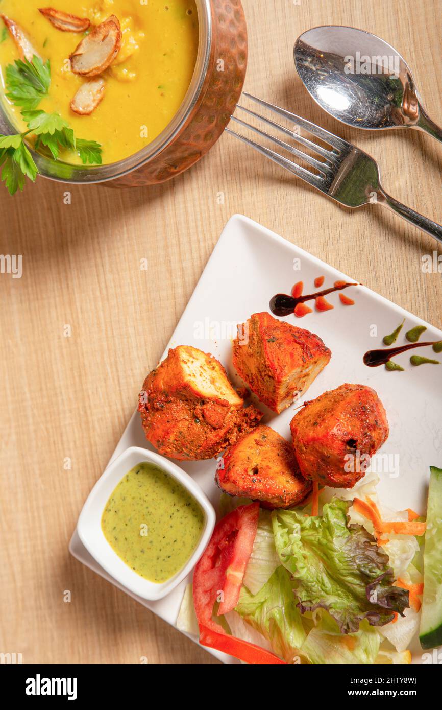 Spiced Chicken Tikka Recipe Stock Photo - Alamy