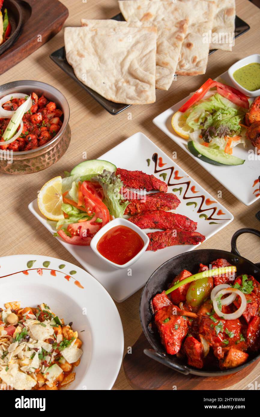 Variety of Indian cuisine dishes Stock Photo - Alamy