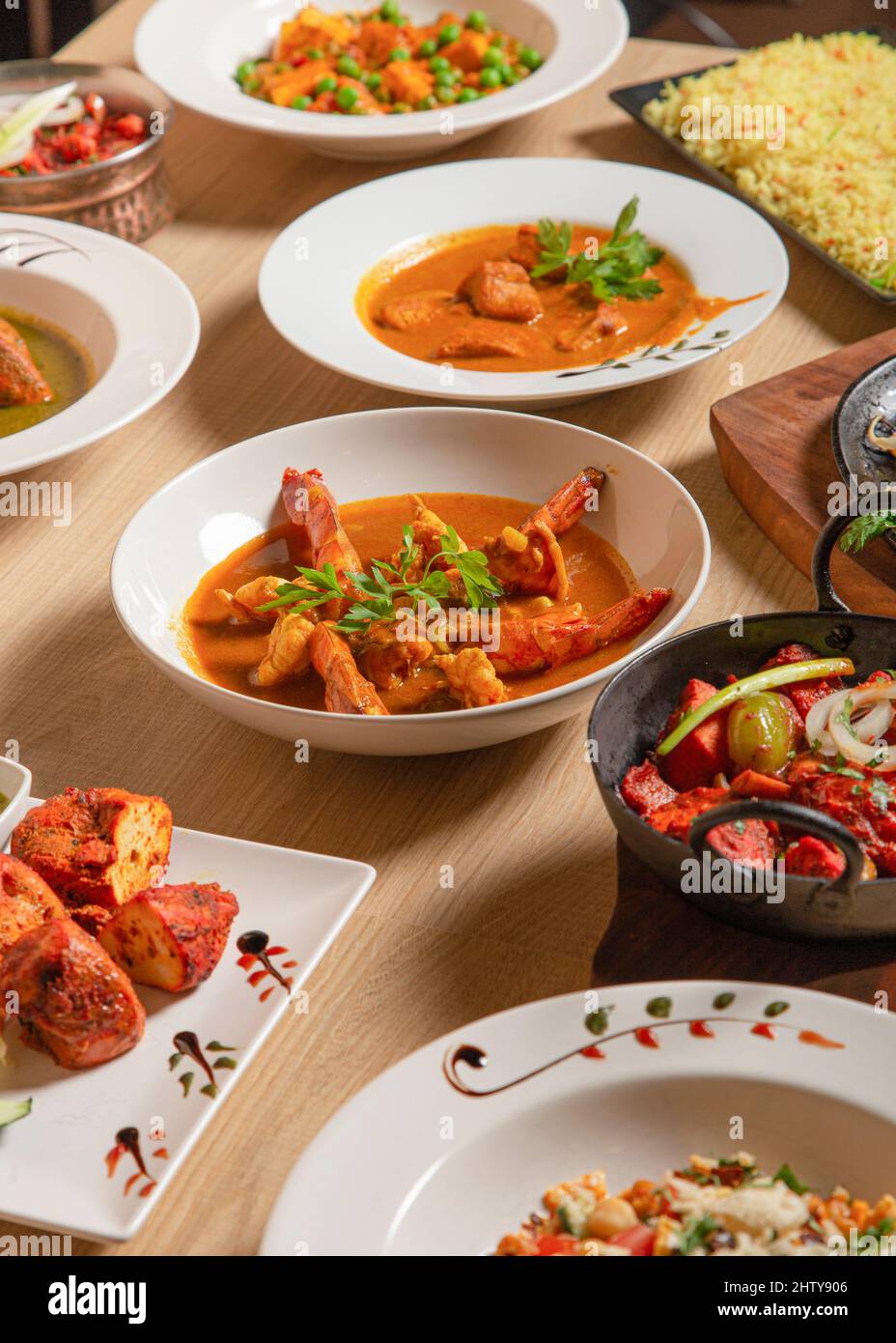 Variety of Indian cuisine dishes Stock Photo - Alamy