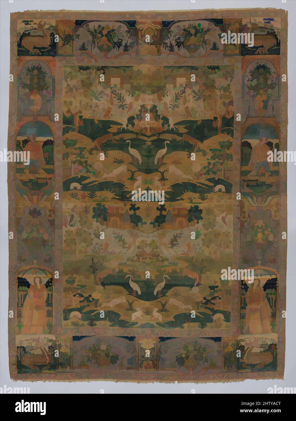 Art inspired by Pictorial Carpet, 17th century, Made in Iran, Silk ...