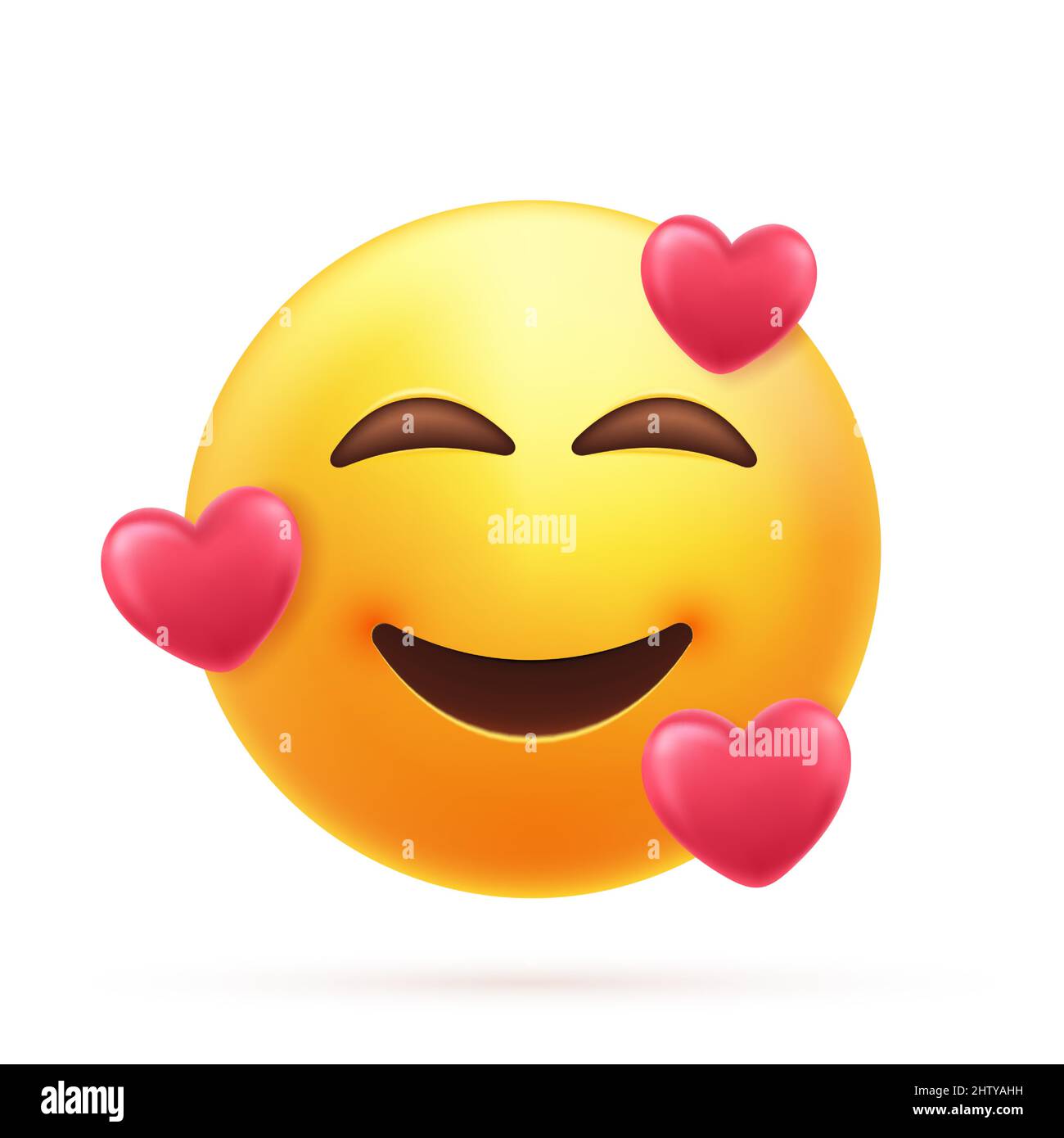 Smiling face heart eyes emoticon Stock Vector Images - Alamy