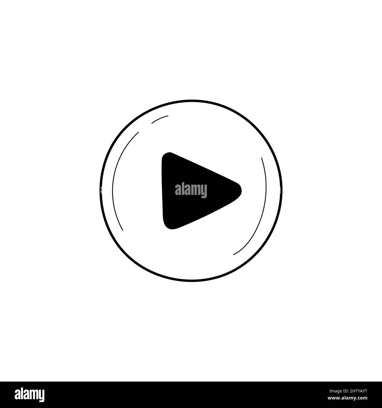 Play doodle outline icon. Play isolated button drawing element. Vector ...