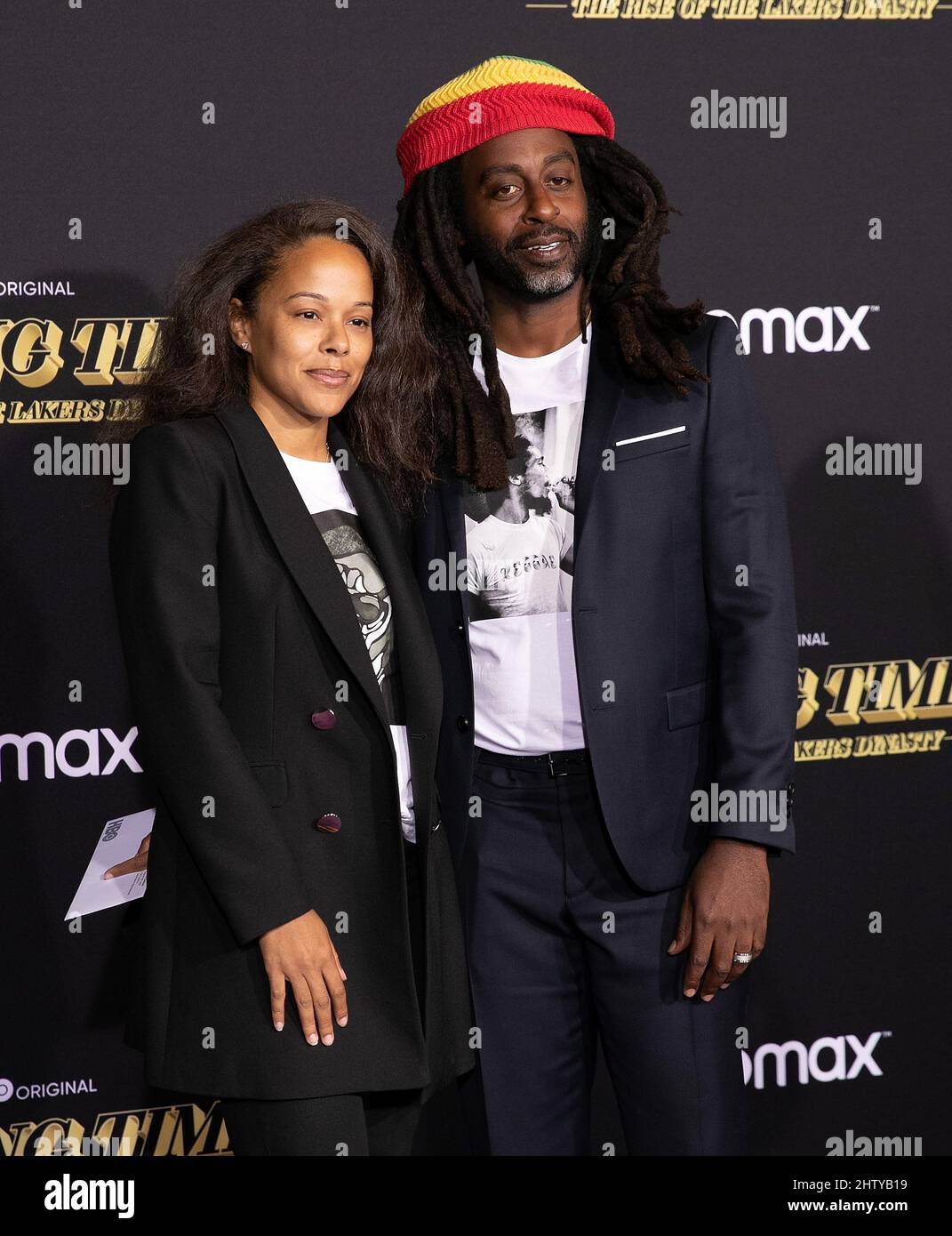 Damian Marcano attends the premiere of HBO's "Winning Time: The Rise of ...