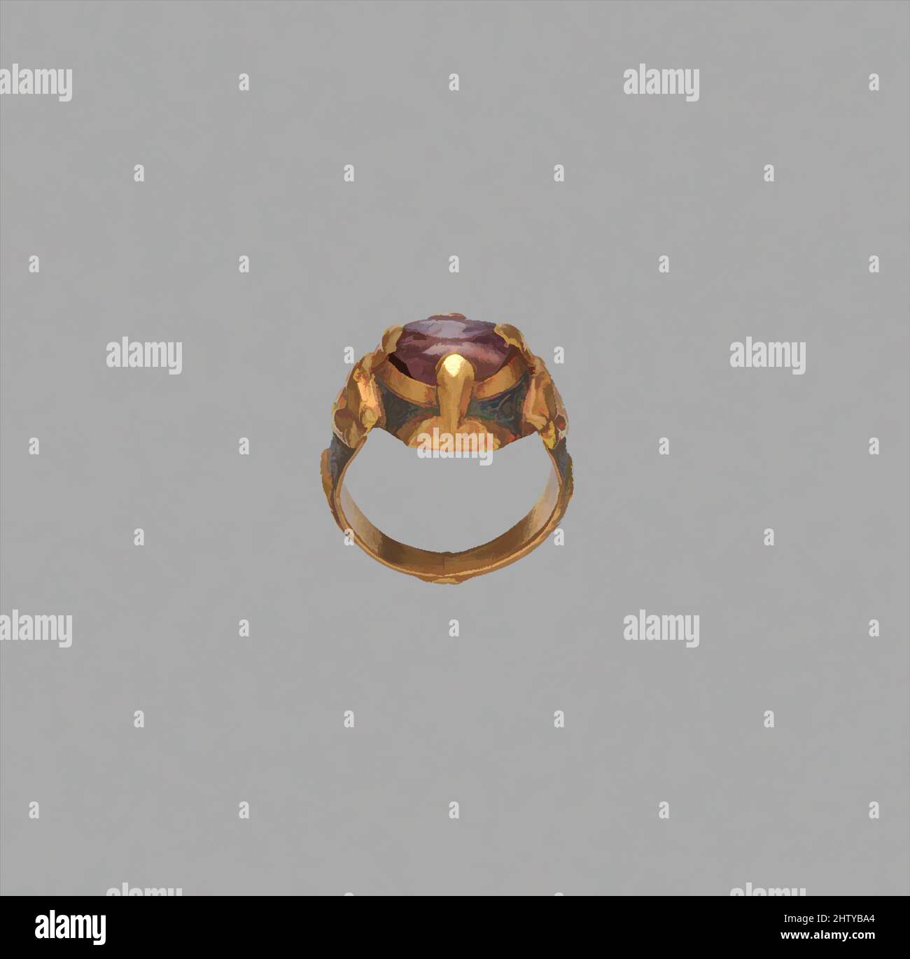 Art inspired by Ring, 12th century, Attributed to Iran, Gold; cast and ...
