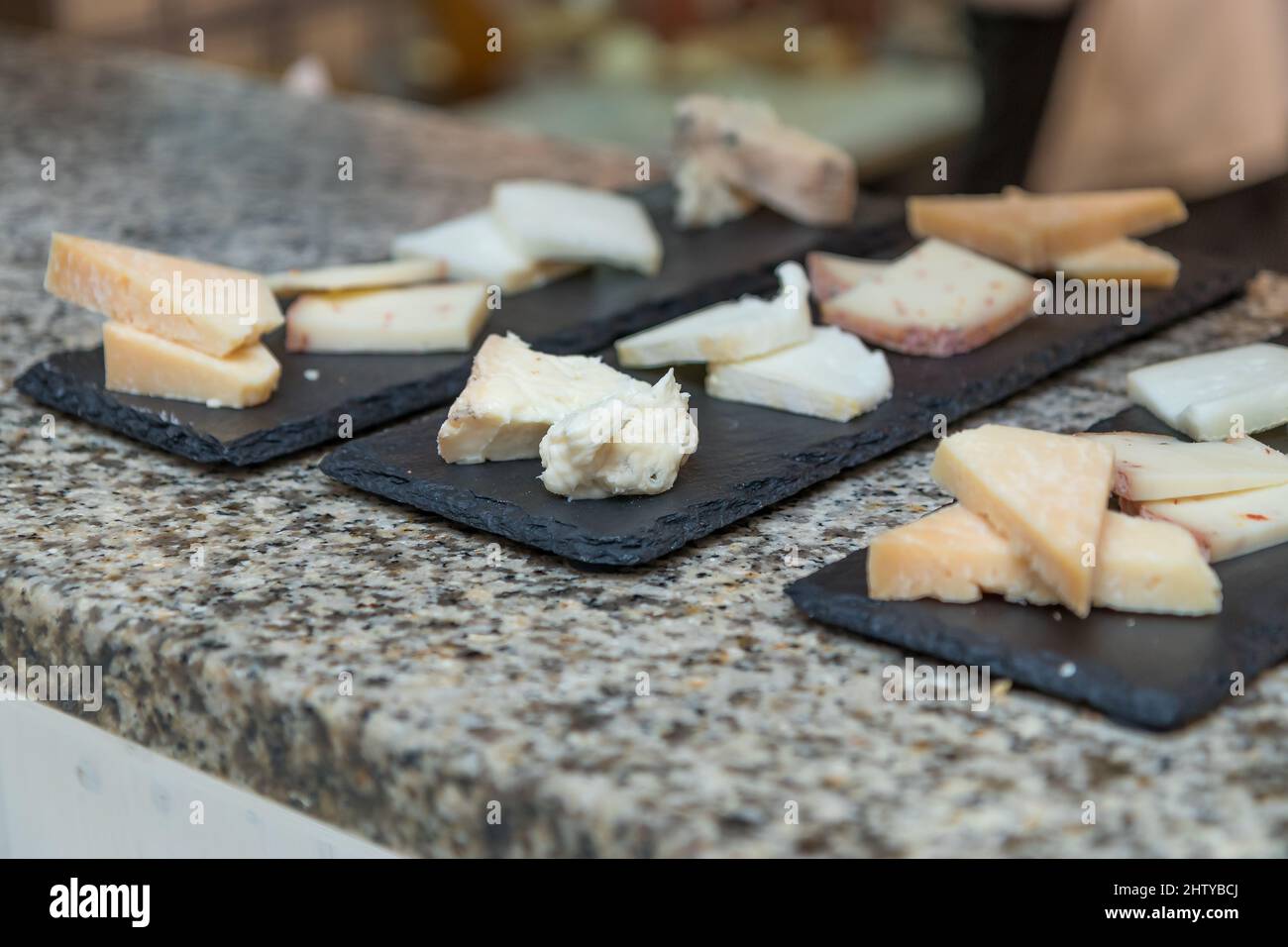 Close up on spanish tapas from a restaurant buffet dinner Stock Photo ...