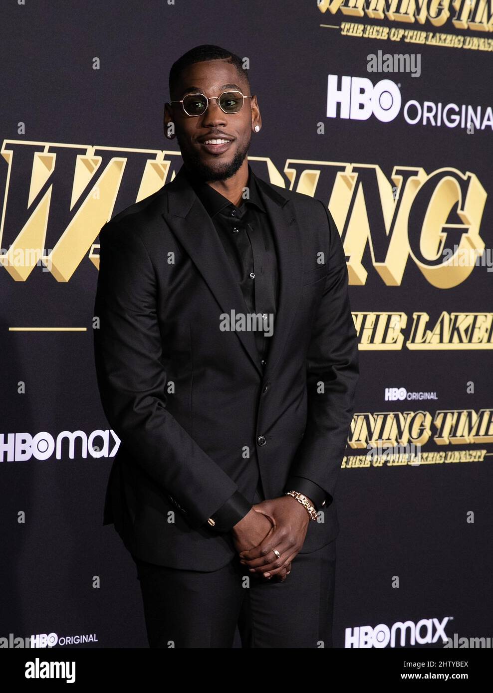 Quincy Isaiah attends the premiere of HBO's "Winning Time: The Rise of ...