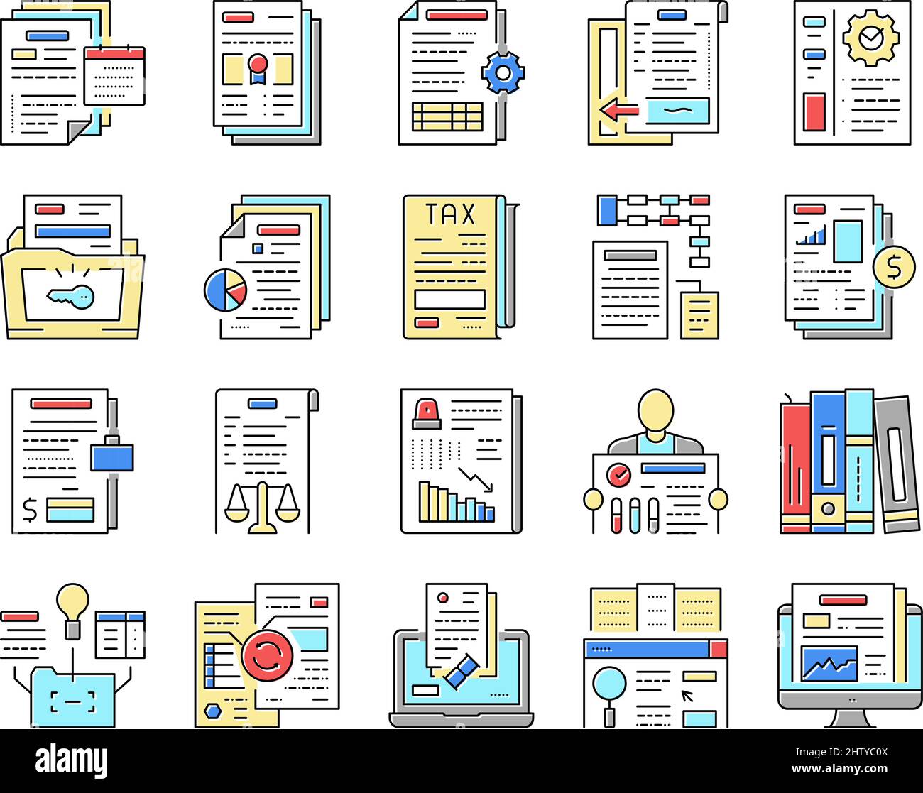 Business Finance Audit Collection Icons Set Vector Stock Vector Image ...