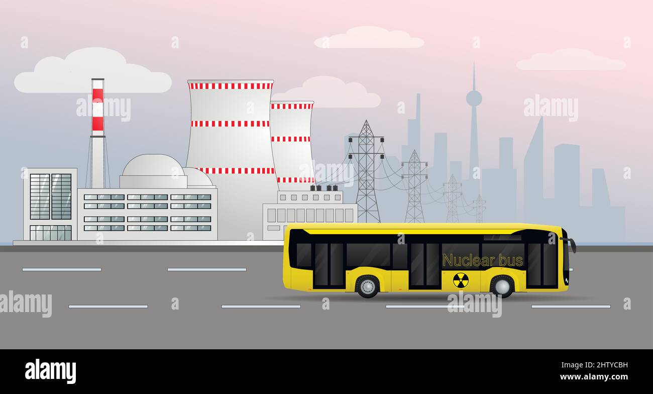 A low-floor yellow bus running on diesel fuel against the backdrop of a ...