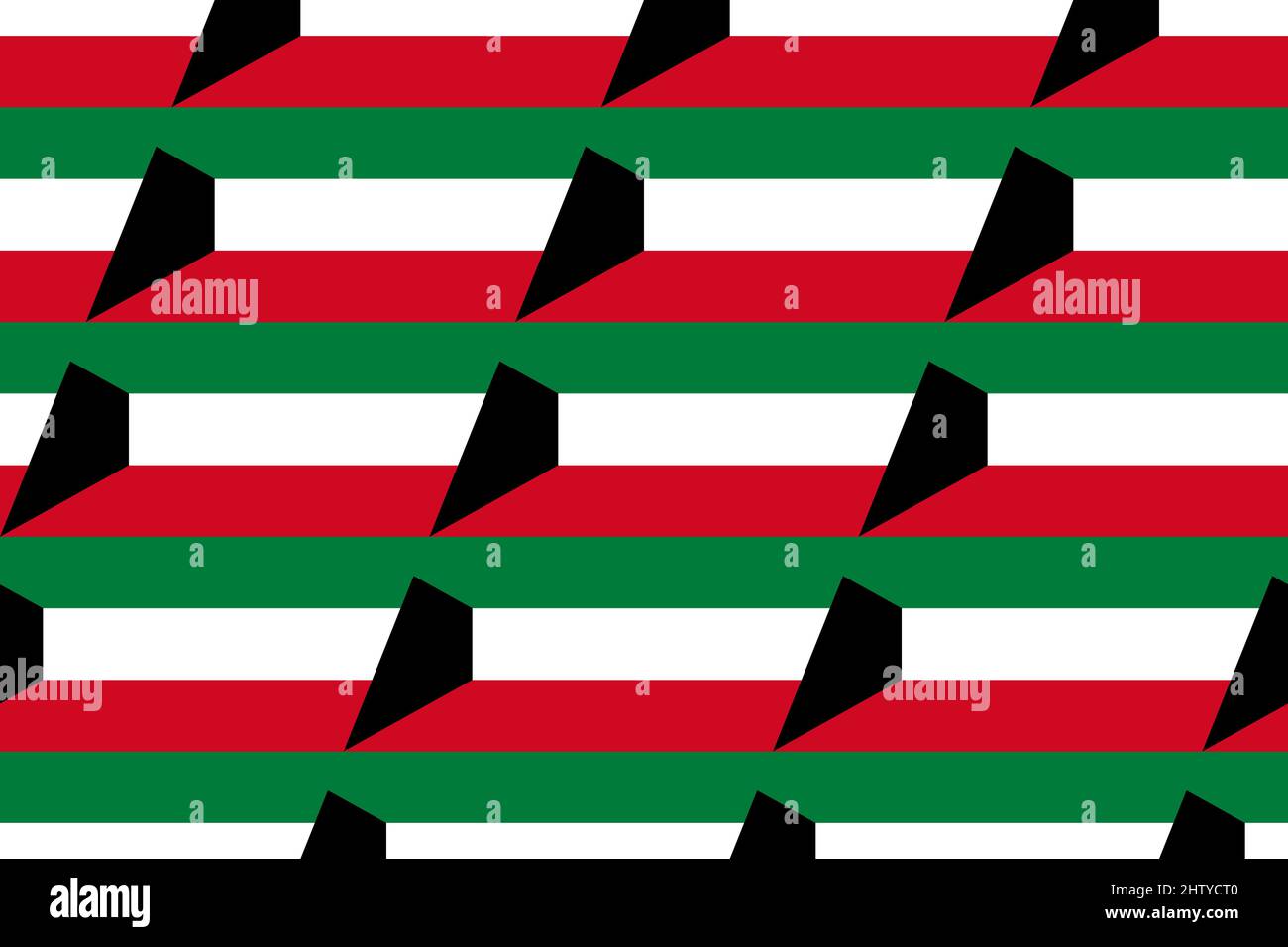 Geometric pattern in the colors of the national flag of Kuwait. The ...