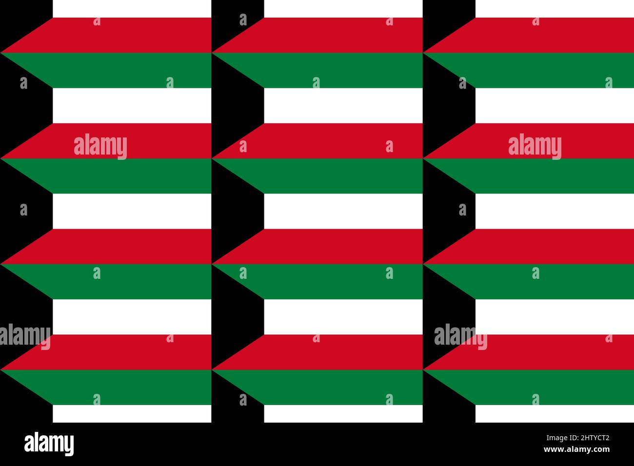 Geometric pattern in the colors of the national flag of Kuwait. The ...