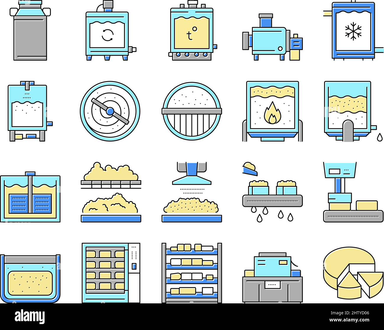 Cheese Production Collection Icons Set Vector Stock Vector Image & Art ...