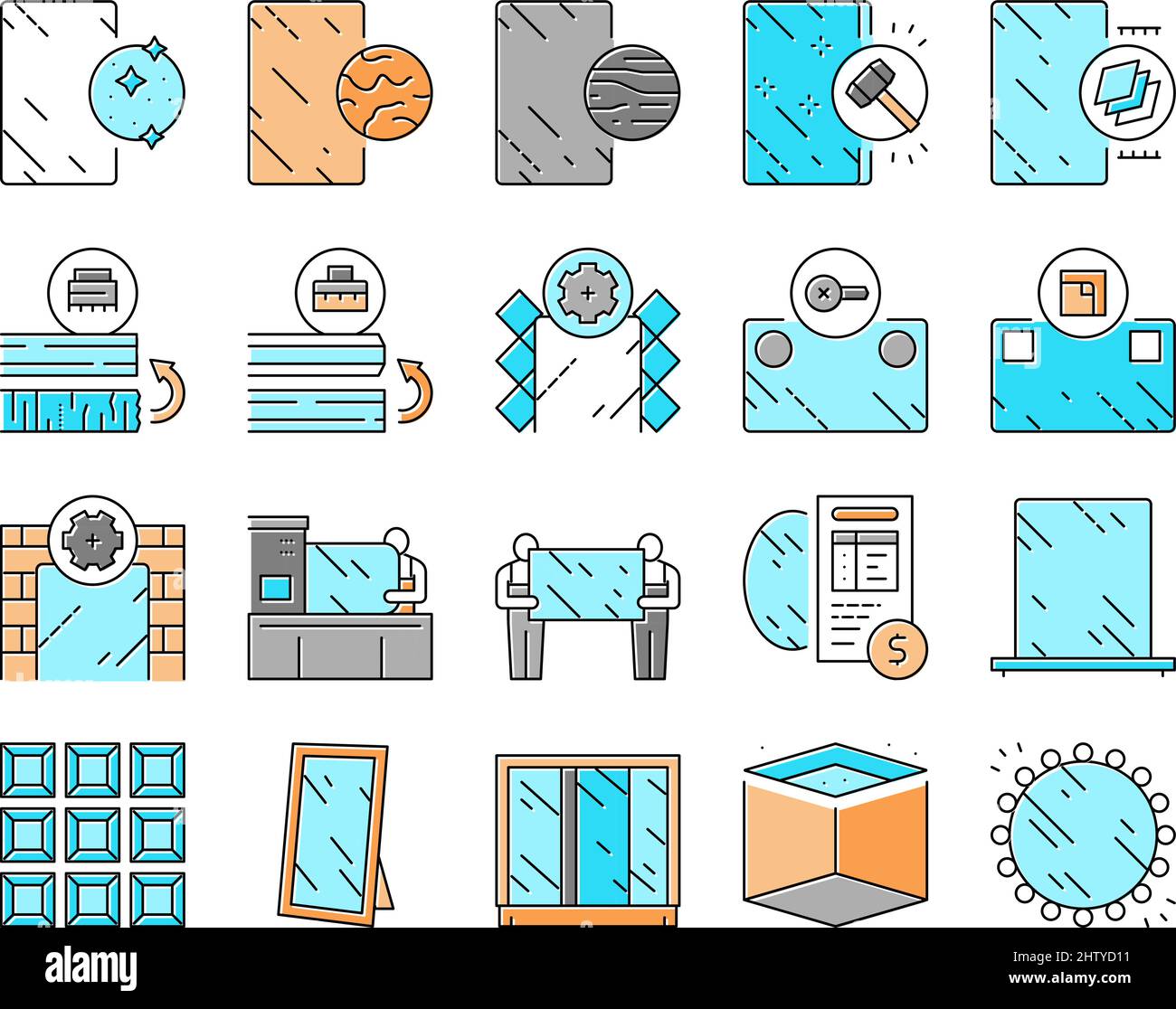 Mirror Installation Collection Icons Set Vector Stock Vector Image ...
