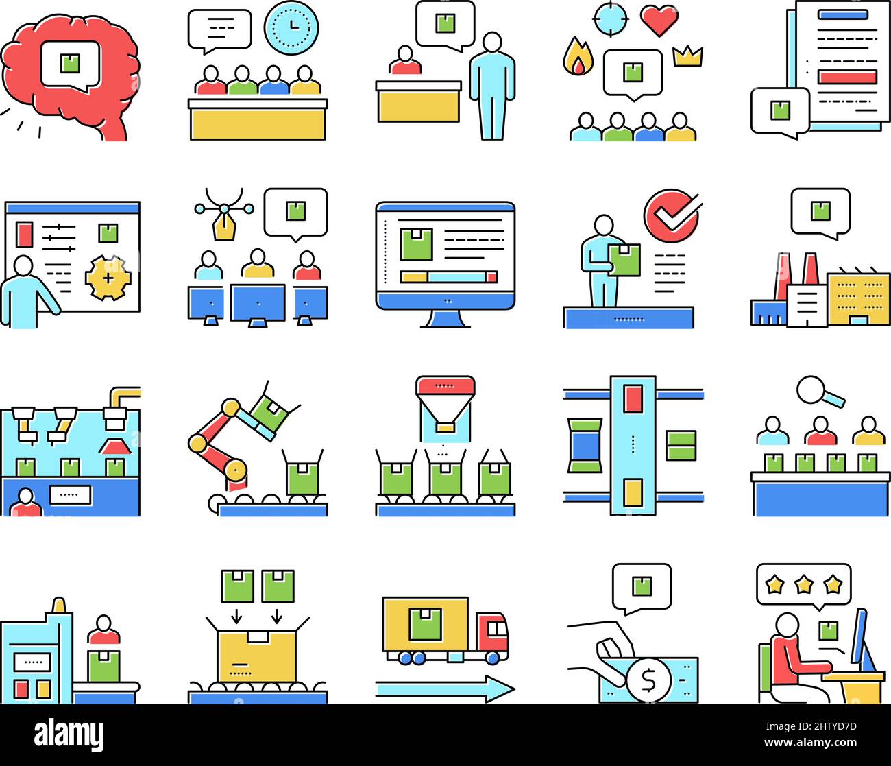 Industrial Process Collection Icons Set Vector Stock Vector Image & Art ...