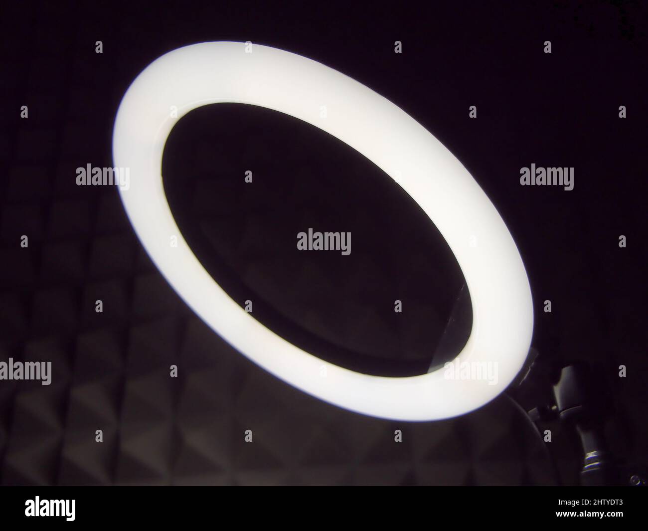The light of the ring RGB lamp, a close-up shot. Ring lamp Stock Photo ...