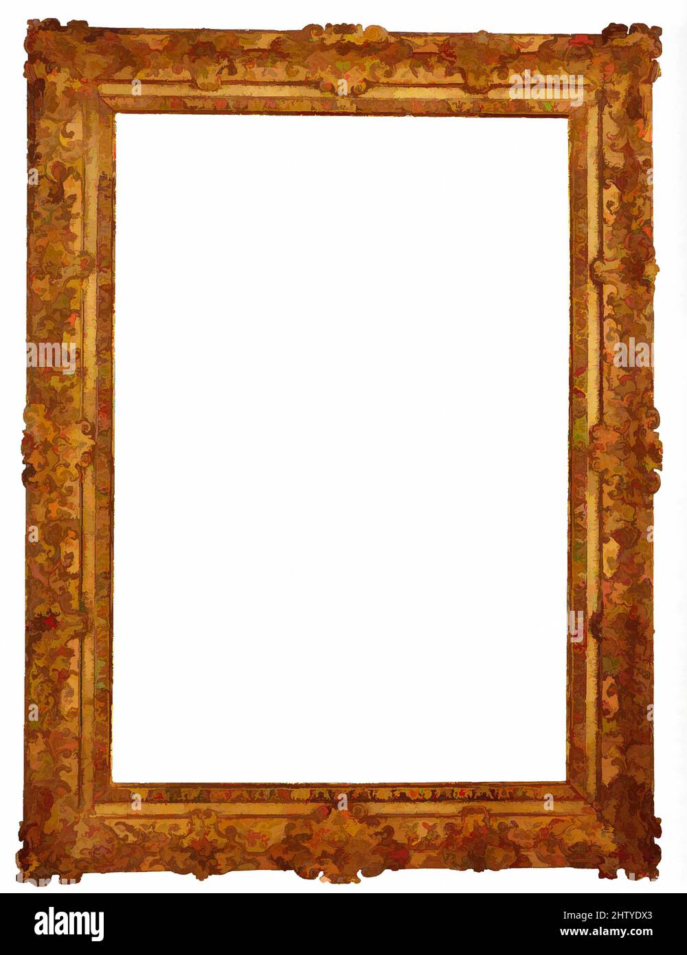 Art inspired by Ogee frame, ca. 1700, French, Oak. Carved, gilt; red ...