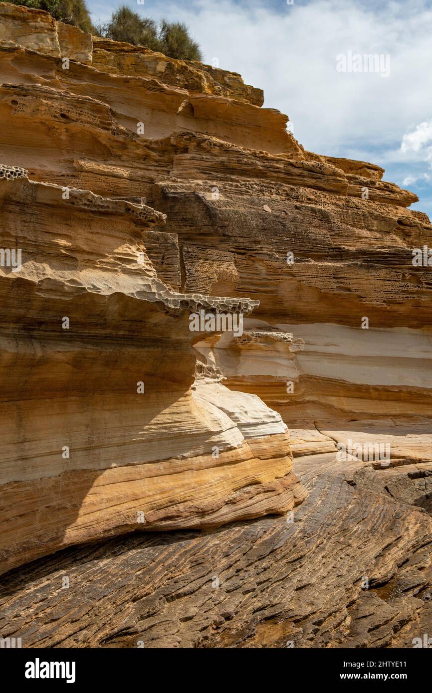 Painted Cliffs, Maria Island, Tasmania, Australia Stock Photo - Alamy