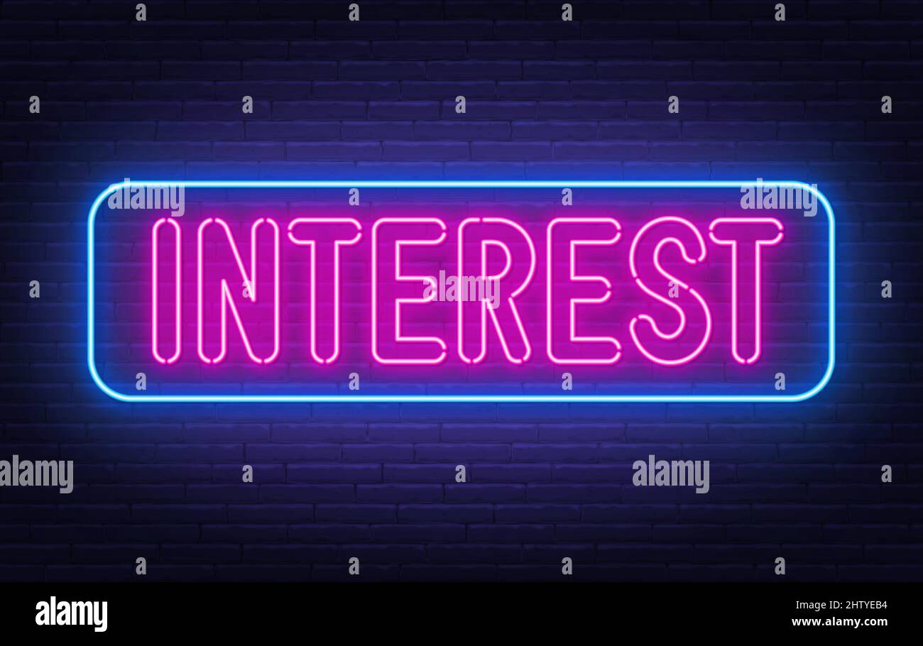 Neon sign interest on Stock Vector Images - Alamy