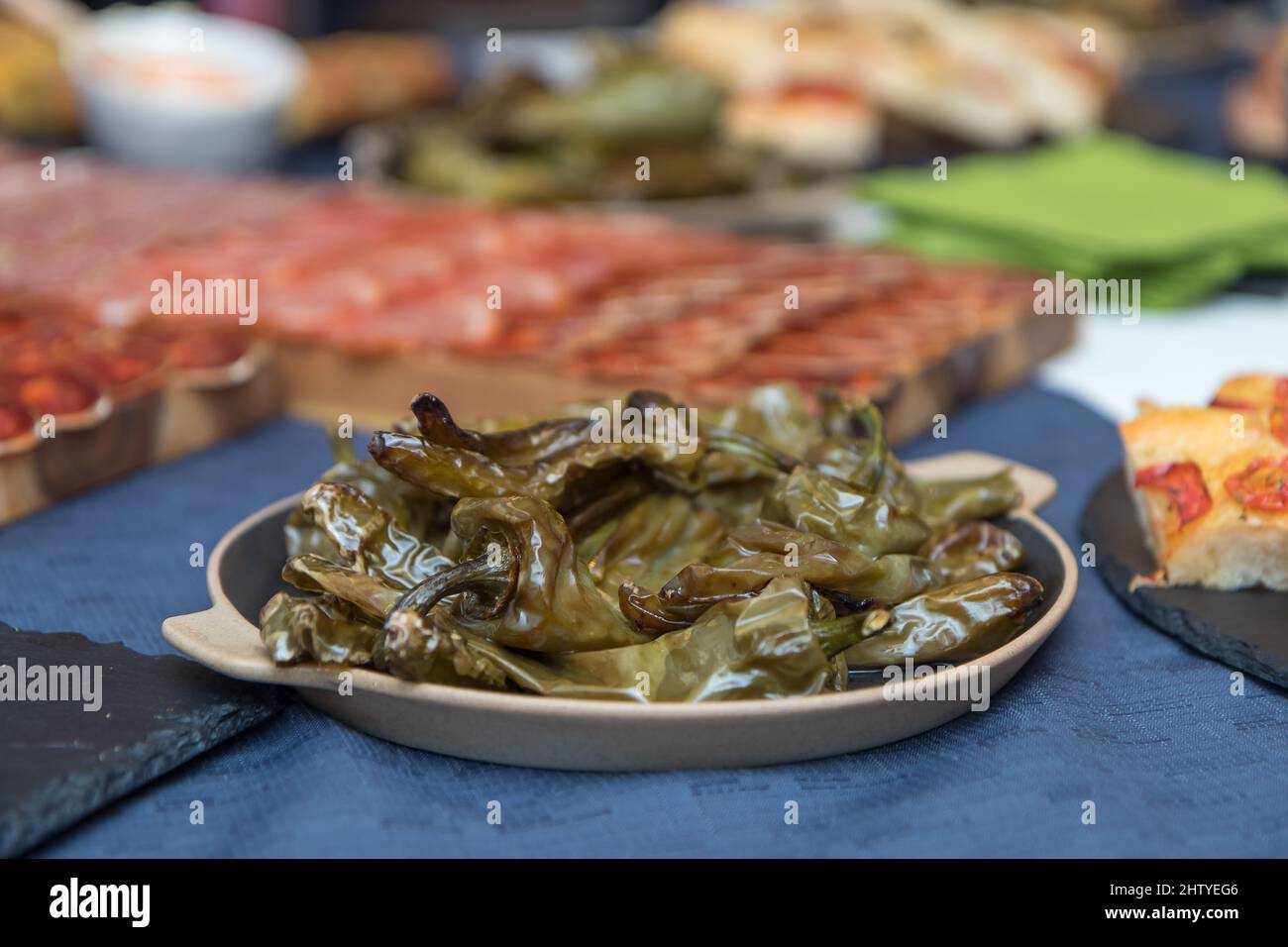 Close up on spanish tapas from a restaurant buffet dinner Stock Photo ...