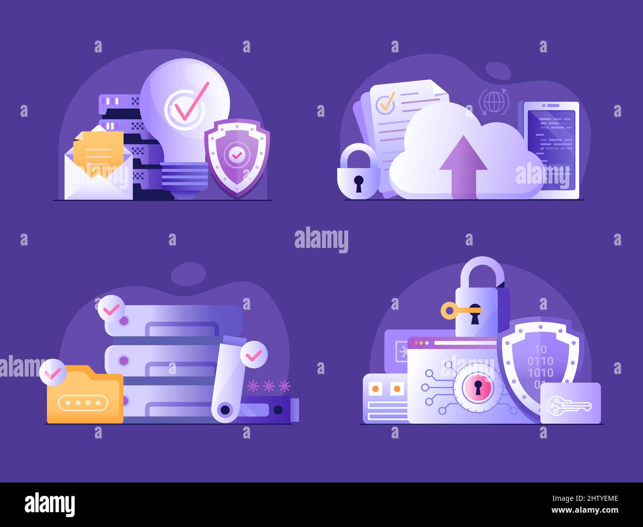 Cyber Security and Online Privacy Gradient Scenes Stock Vector Image ... Cyber Security and Online Privacy Gradient Scenes Stock Vector Image ...