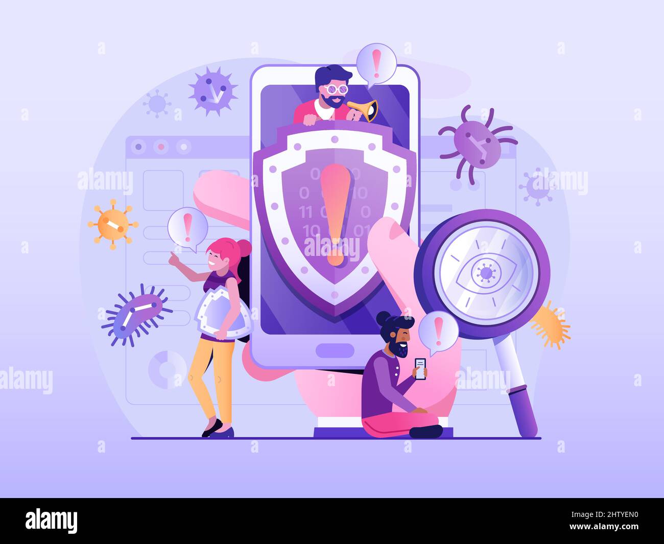 Mobile phone viruses Stock Vector Images - Alamy