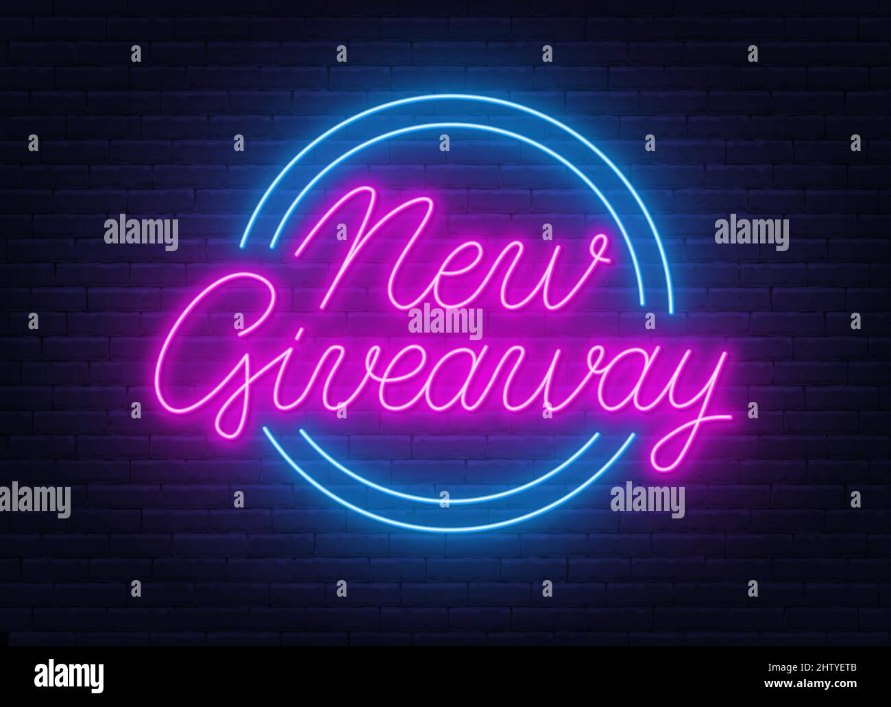 New Giveaway neon sign on brick wall background Stock Vector Image ...