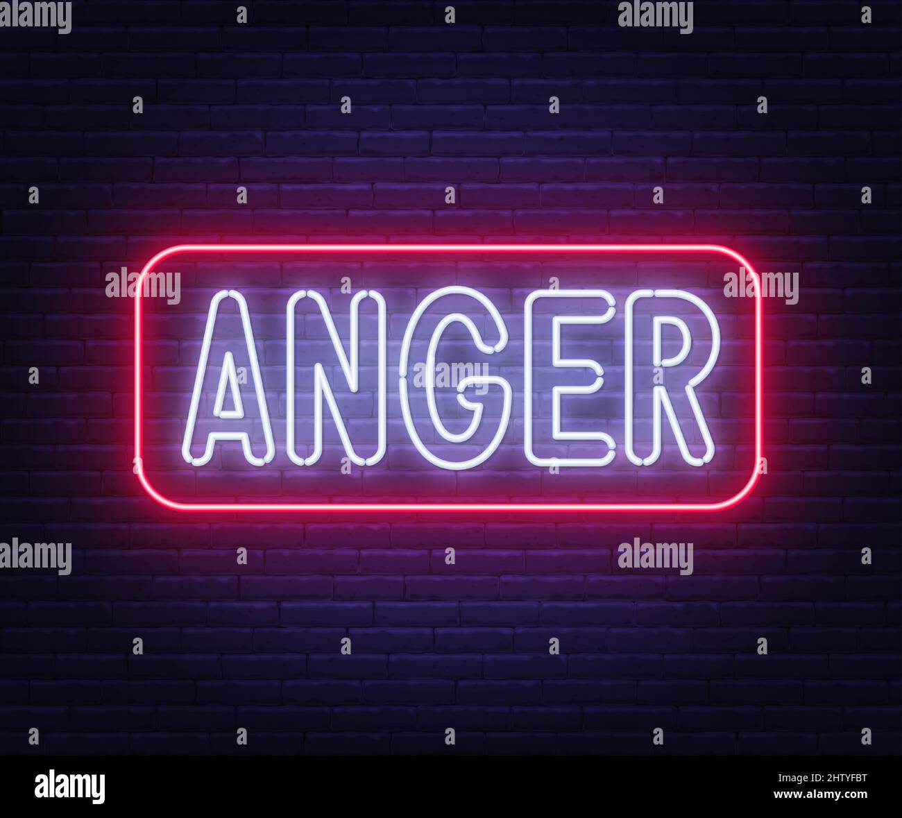 Neon sign Anger on brick wall background Stock Vector Image & Art - Alamy