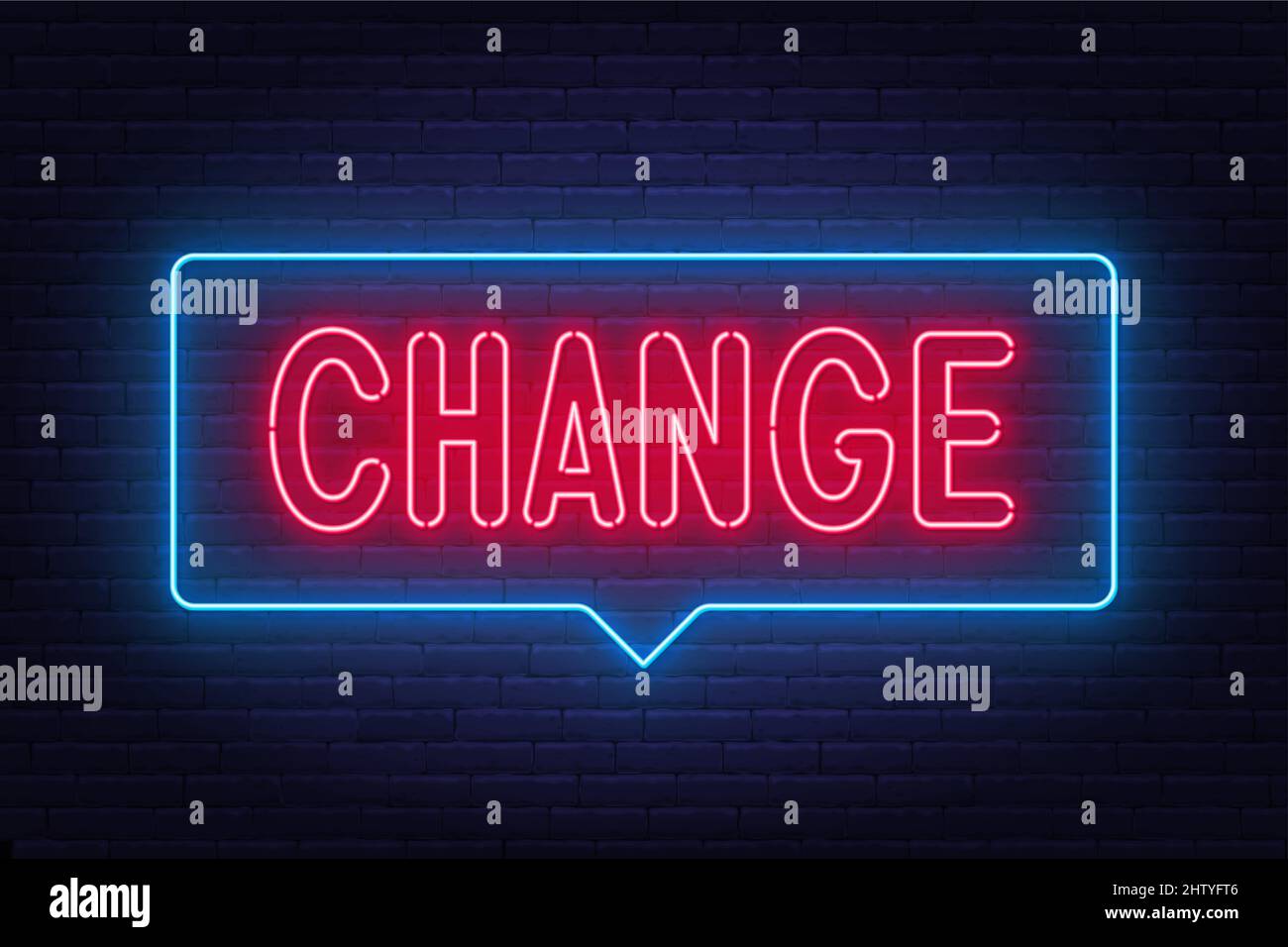 Change neon sign on brick wall background Stock Vector Image & Art - Alamy