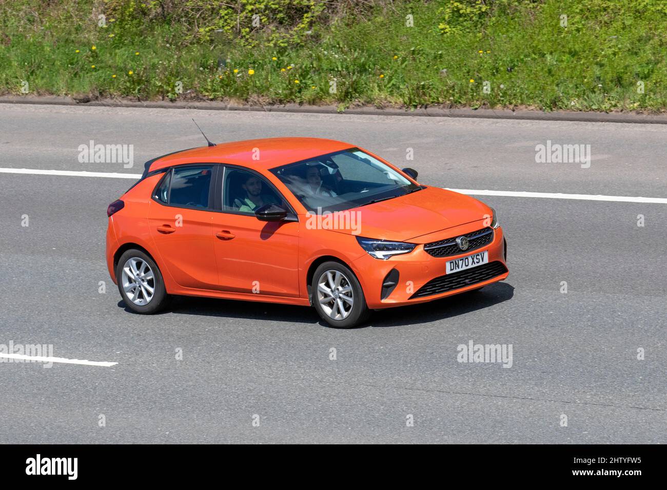 2020 orange Vauxhall Corsa SE NAV Elite 1199cc petrol, driving on the ...