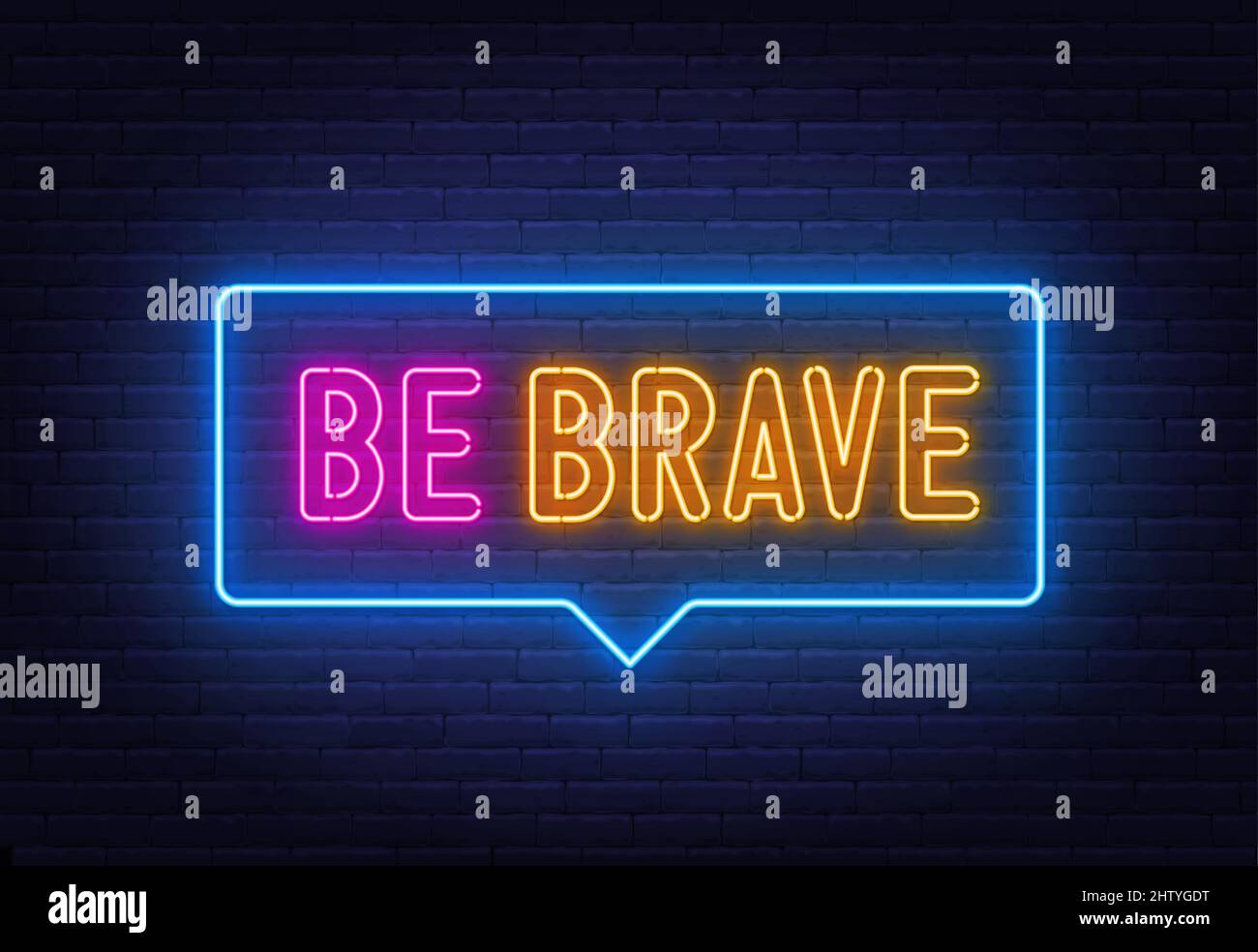 Be Brave neon sign on brick wall background Stock Vector Image & Art ...