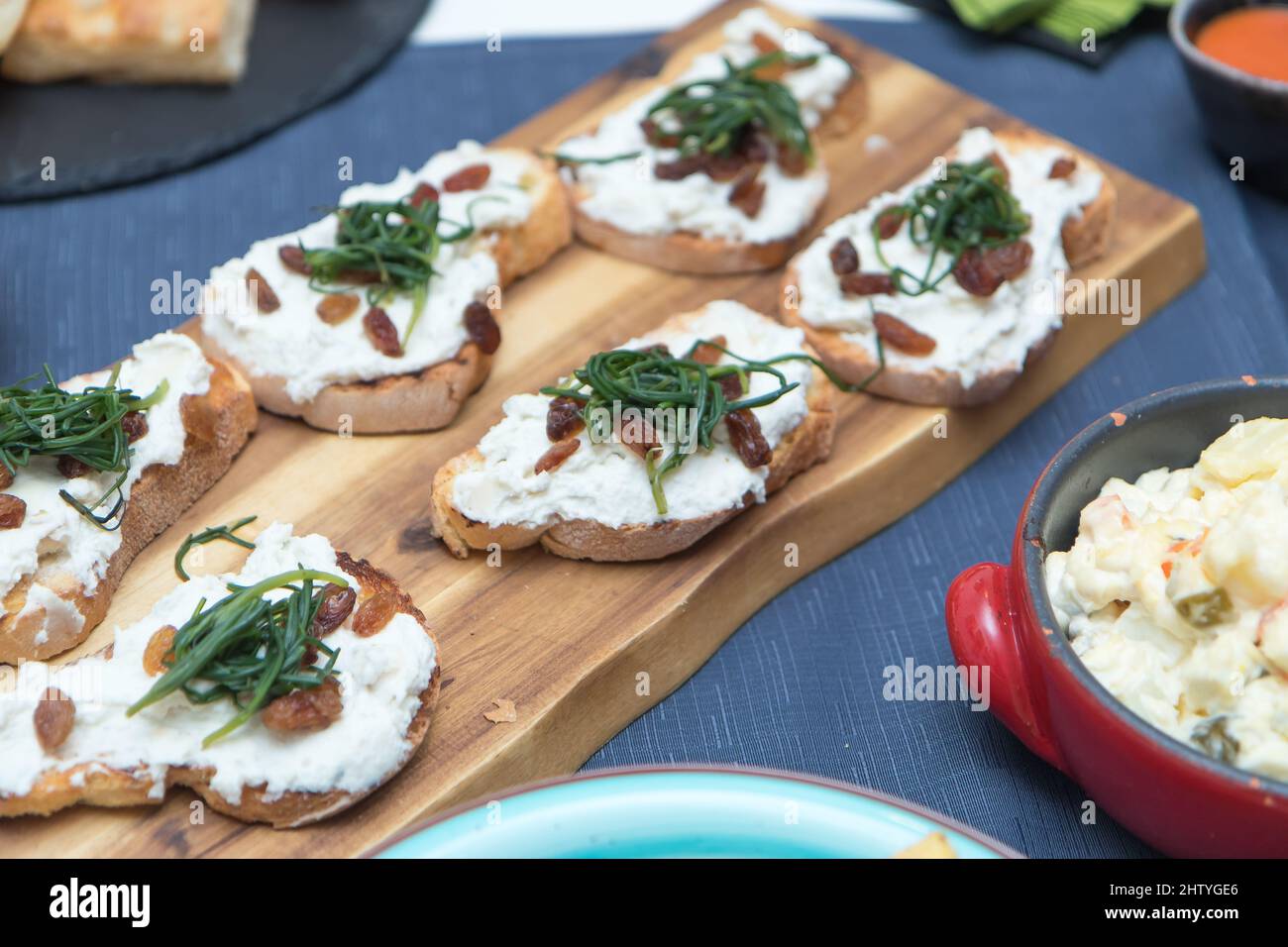 Close up on spanish tapas from a restaurant buffet dinner Stock Photo ...